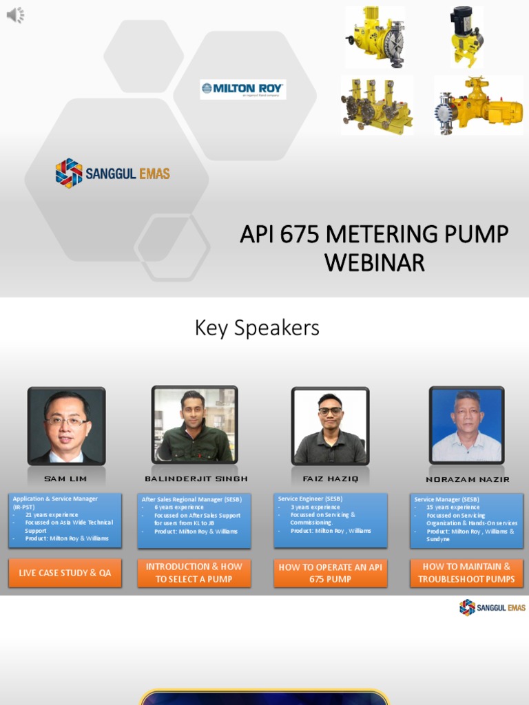 Api 675 Metering Pump Workshop | PDF | Pump | Valve