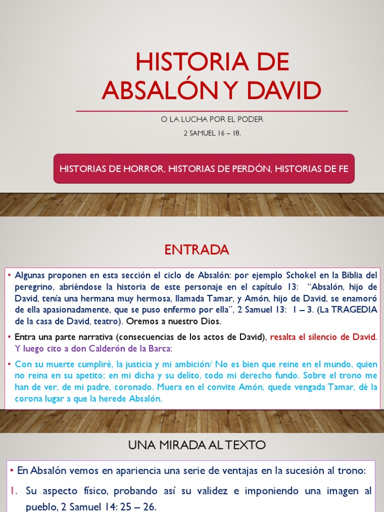 Absalon y David | PDF | David | Libros de Samuel