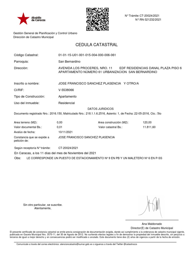 Cedula Catastral | PDF | Derecho