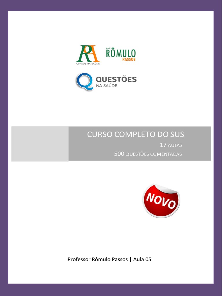 GRATUITO CURSO COMPLETO DO SUS 17 AULAS 500 QUESTÕES COMENTADAS ...