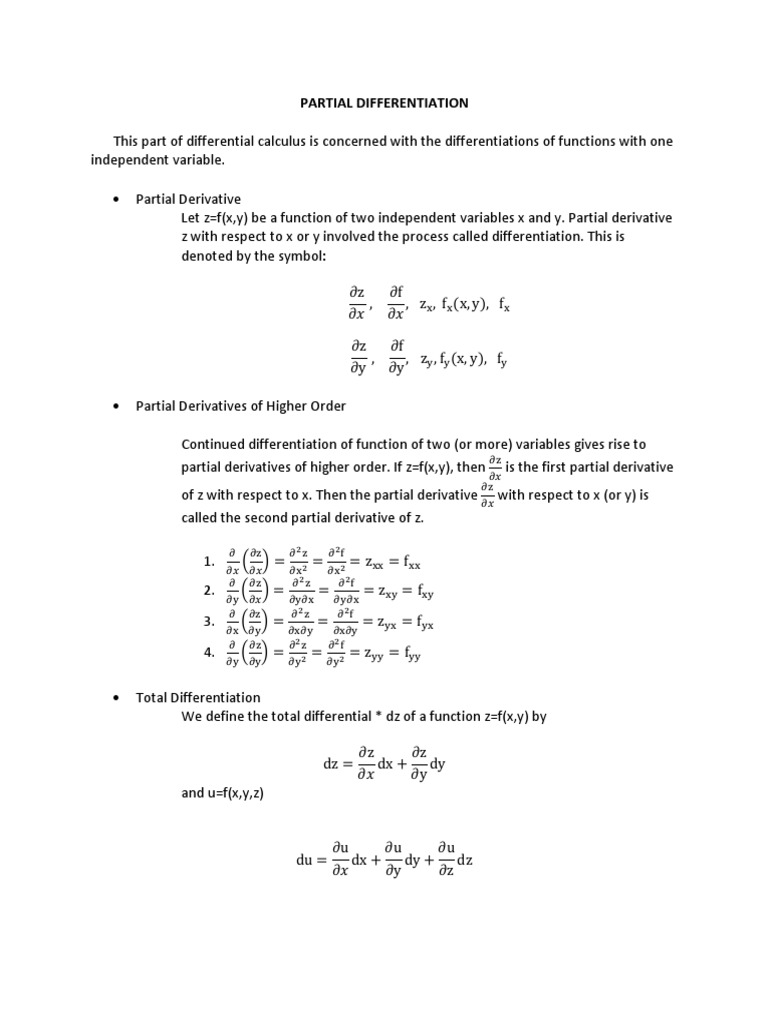 Partial Differentiation | PDF | Derivative | Mathematics