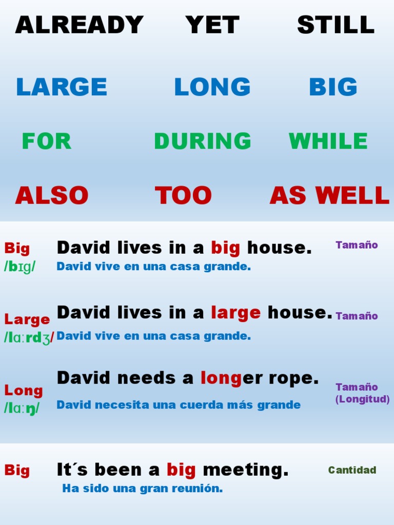 Clase 37 Diferencia Entre Long Large Big | PDF