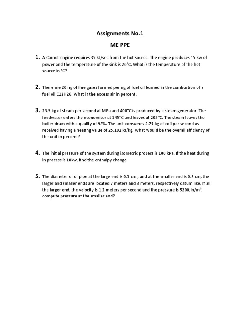Assignment 1 MEPPE | PDF | Engines | Steam