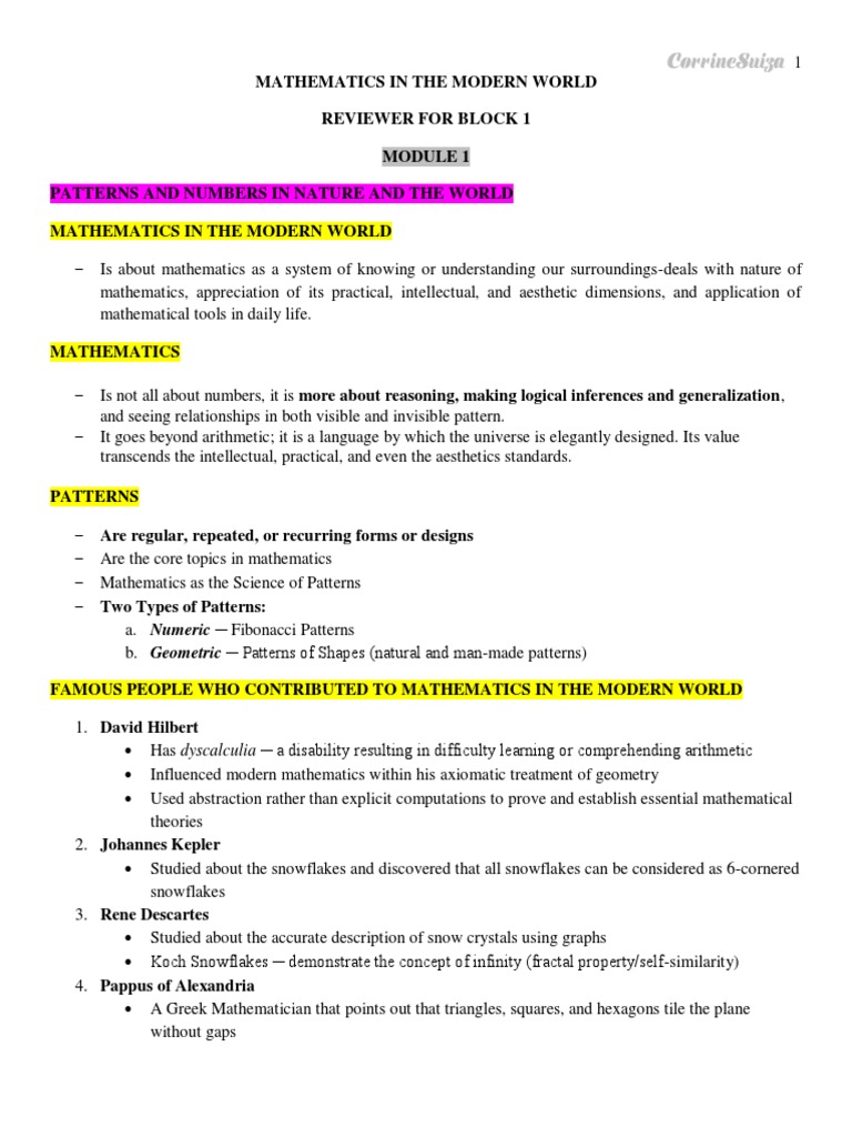 Reviewer in Mathematics in The Modern World | PDF | Mathematics | Logic