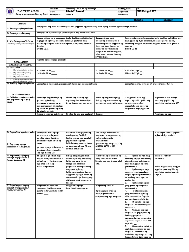 ICT DLL 5-Week 9 | PDF
