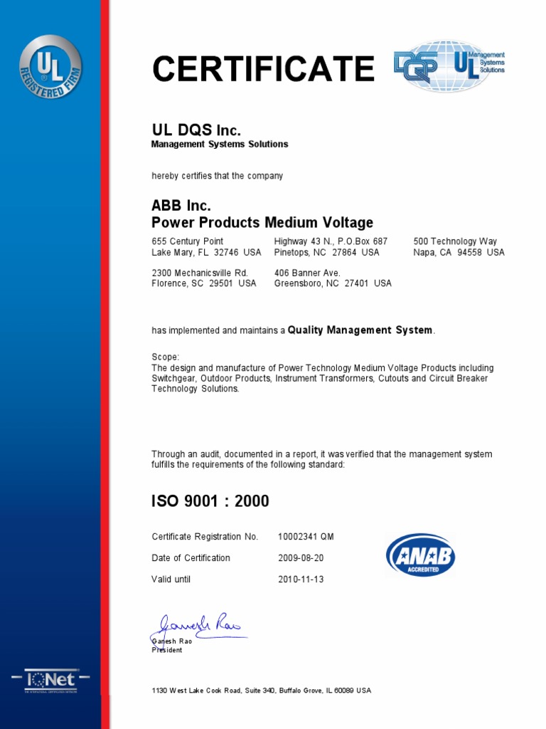 ISO 9001 Certification for ABB | PDF | Technology & Engineering
