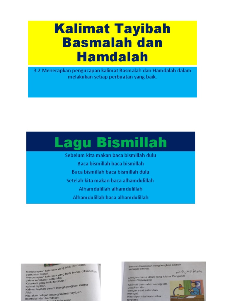 Kalimat Tayibah Basmalah Dan Hamdalah Kls 1 Prtmuan Ke 3 | PDF