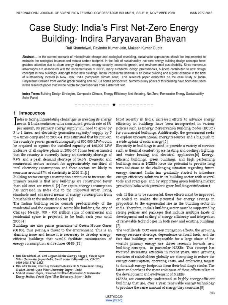 Case Study Indias First Net Zero Energy Building Indira Paryavaran ...