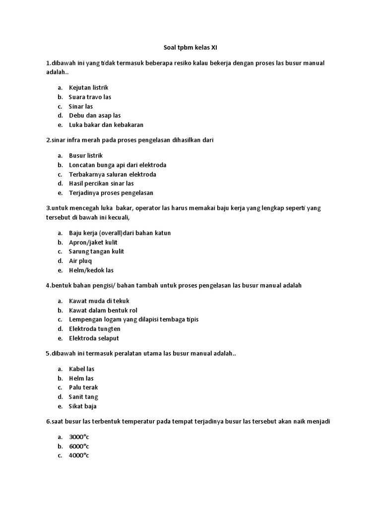 Soal TPBM Kelas XI | PDF | Sains & Matematika | Teknologi & Rekayasa