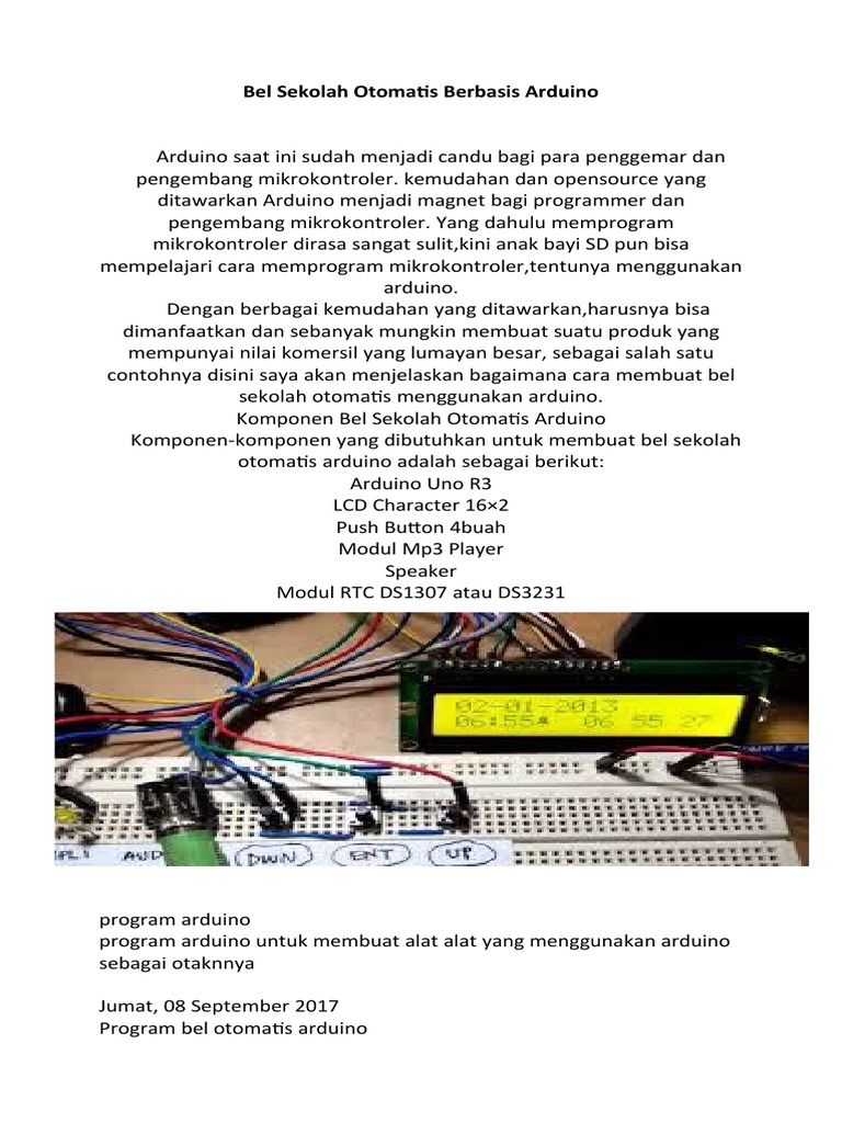 Bel Sekolah Otomatis Berbasis Arduino | PDF