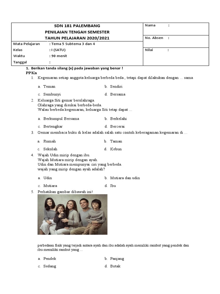 PTS Tema 5 Subtema 3 Dan 4 | PDF | Seni & Disiplin Bahasa | Seni