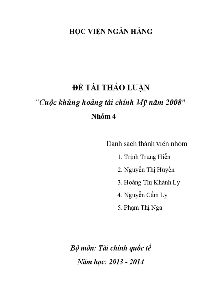 KHNG Hong Tai Chinh Toan Cu 2008 | PDF