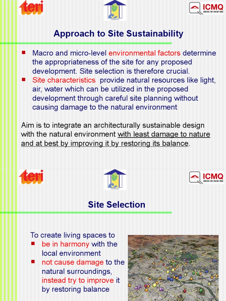 Approach To Site Sustainability: Environmental Factors | PDF ...