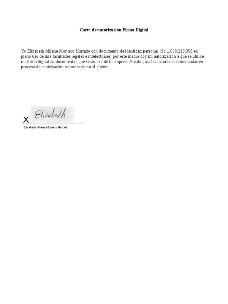 Carta de Autorización de Firma - PDF) | PDF
