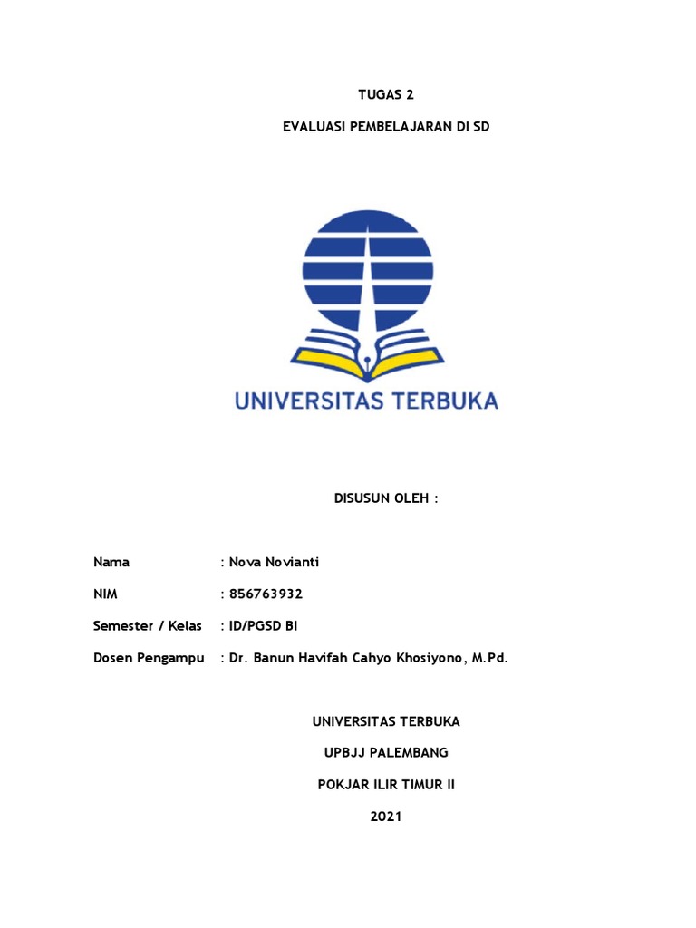 Tugas 2 Evaluasi Pembelajaran Nova Novianti | PDF