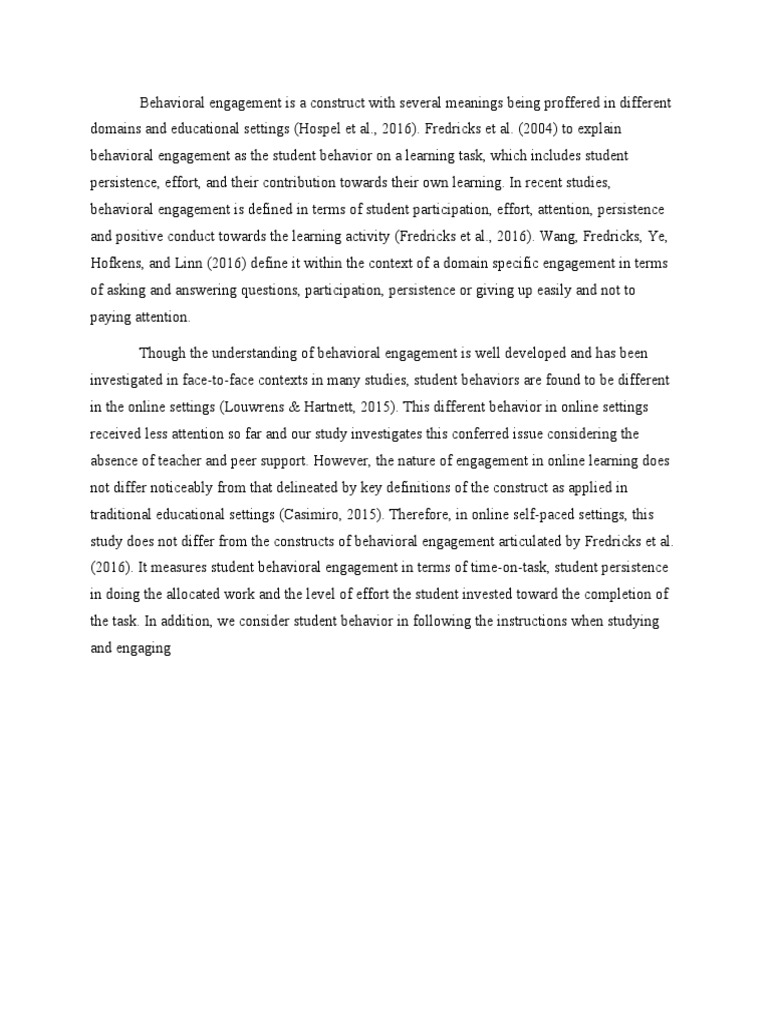 Behavioral Engagement | PDF