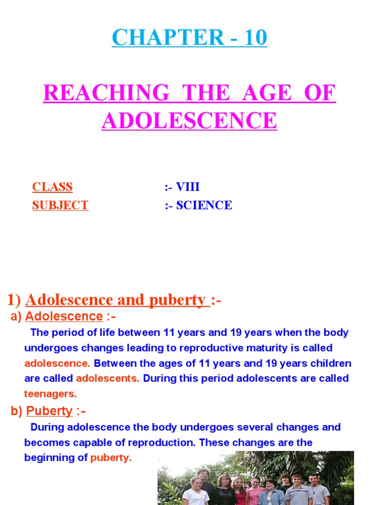 Chapter 10 Reaching The Age Of Adolescence Pdf Puberty Ovary