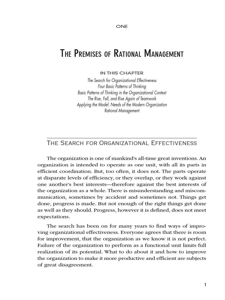 Chapter 01 - New Rational Manager | PDF | Thought | Human