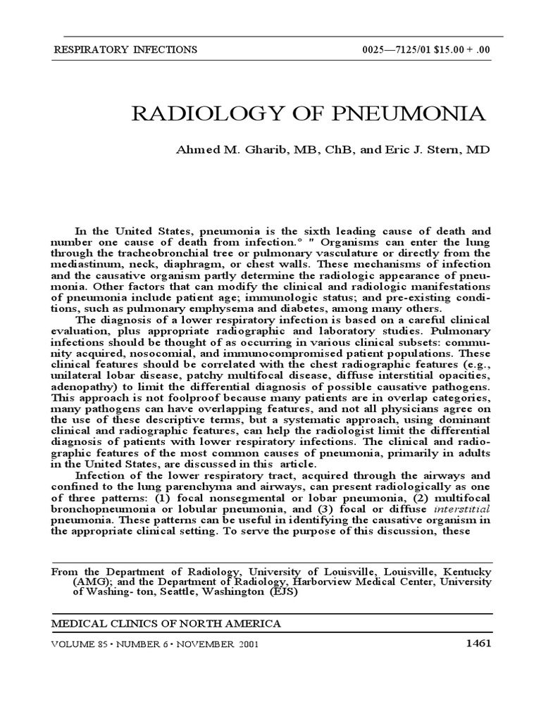 Radiological Patterns of Pneumonia: Understanding the Relationship ...