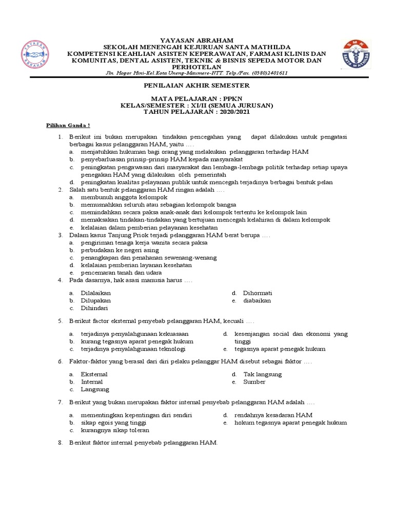 Soal Pas PPKN Kelas Xi | PDF