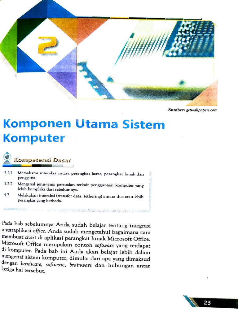KD 3.2.komponen Utama Sistem Komputer | PDF