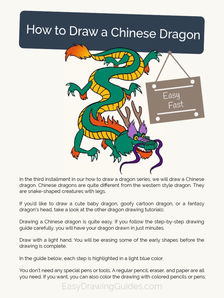 How To Draw Chinese Dragon | PDF | Drawing