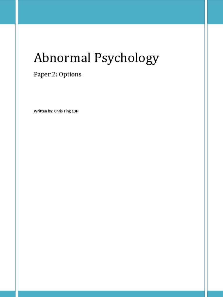 IB Psychology - Abnormal Psychology Revision Guide | PDF | Diagnostic ...