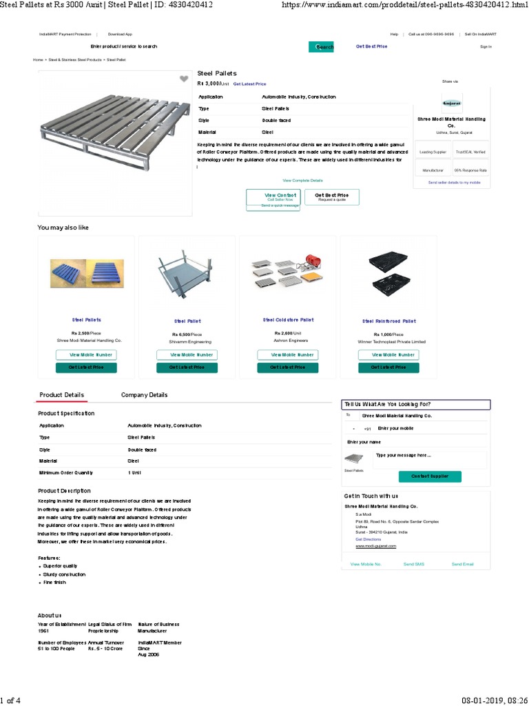 Steel Pallets | PDF | Pallet | Supply Chain Management