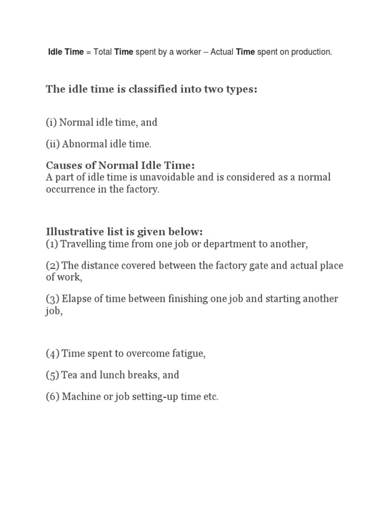 Idle Time in Cost Accounting Explained | PDF