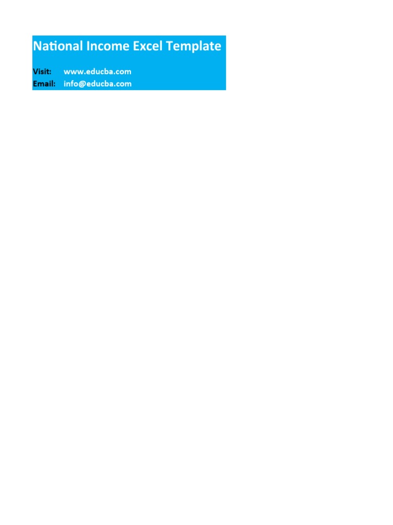 National Income Formula Excel Template | PDF