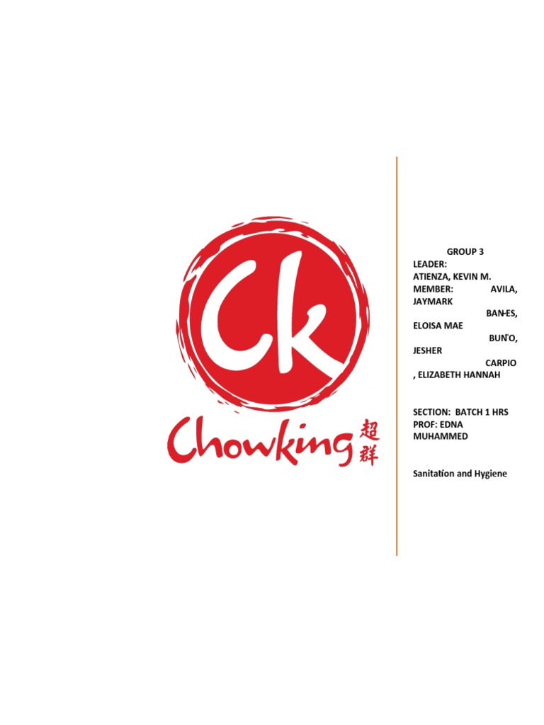 Group 3 Haccp Draft Chowking | PDF | Foods | Supply Chain