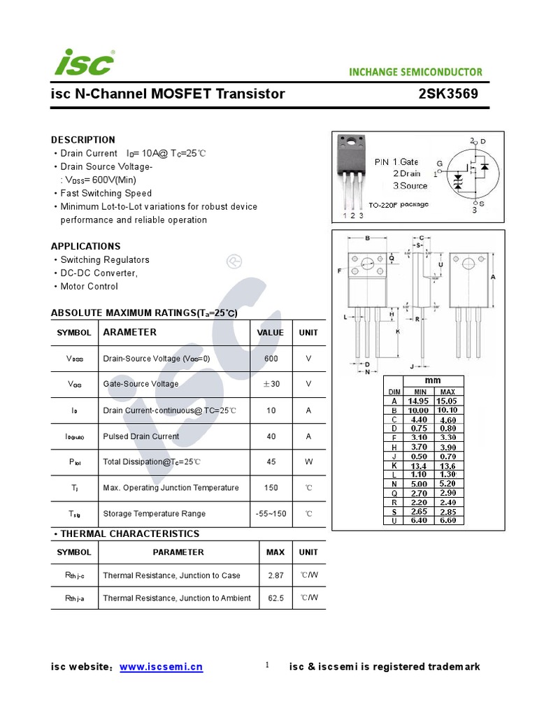2 SK 3569 | PDF | Field Effect Transistor | Mosfet