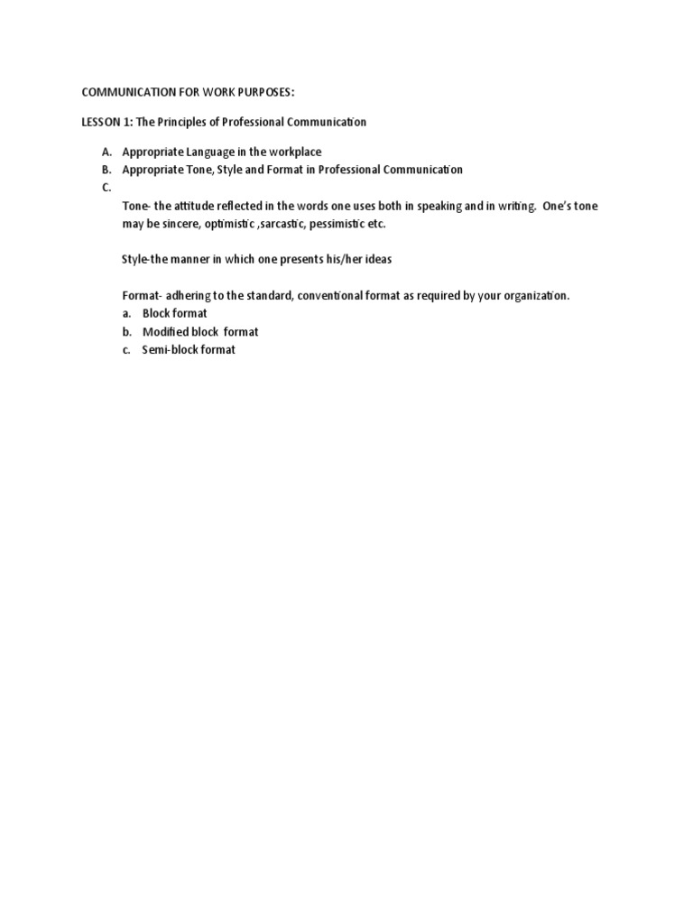 Communication For Work Purposes Pcom12 | PDF