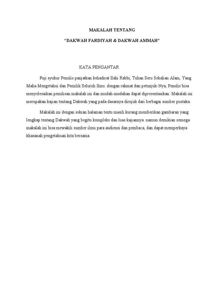 MakaIah Dakwah Fardiyah Dan Ammah | PDF