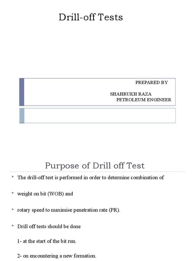 Drill-Off Test Guide for Engineers | PDF