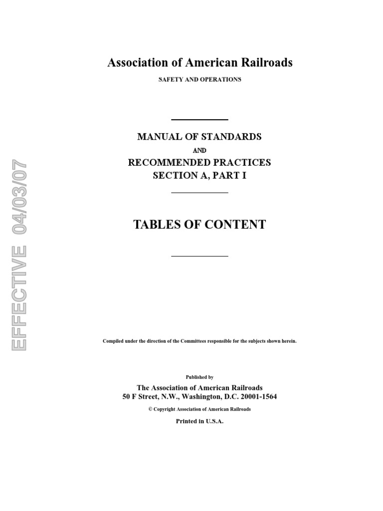 Association of American Railroads: Manual of Standards Recommended ...