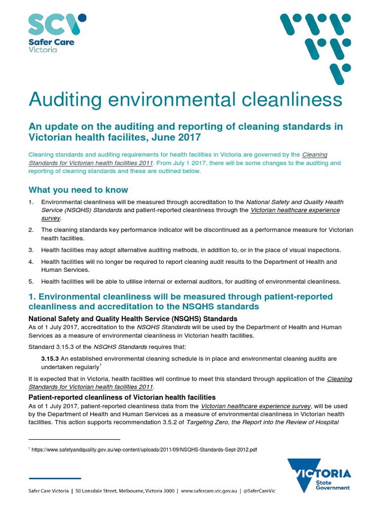 Cleaning Standards Audits June 2017 PDF | PDF | Audit | Health Care
