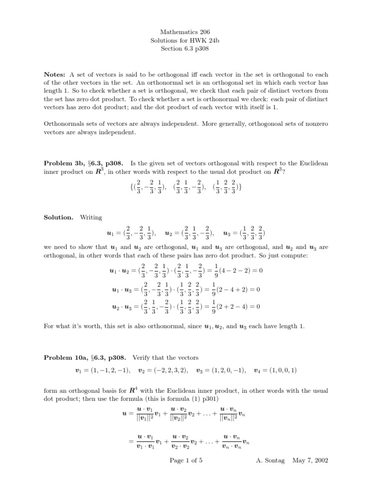 hwk24b s02 Solns | PDF | Basis (Linear Algebra) | Vector Space