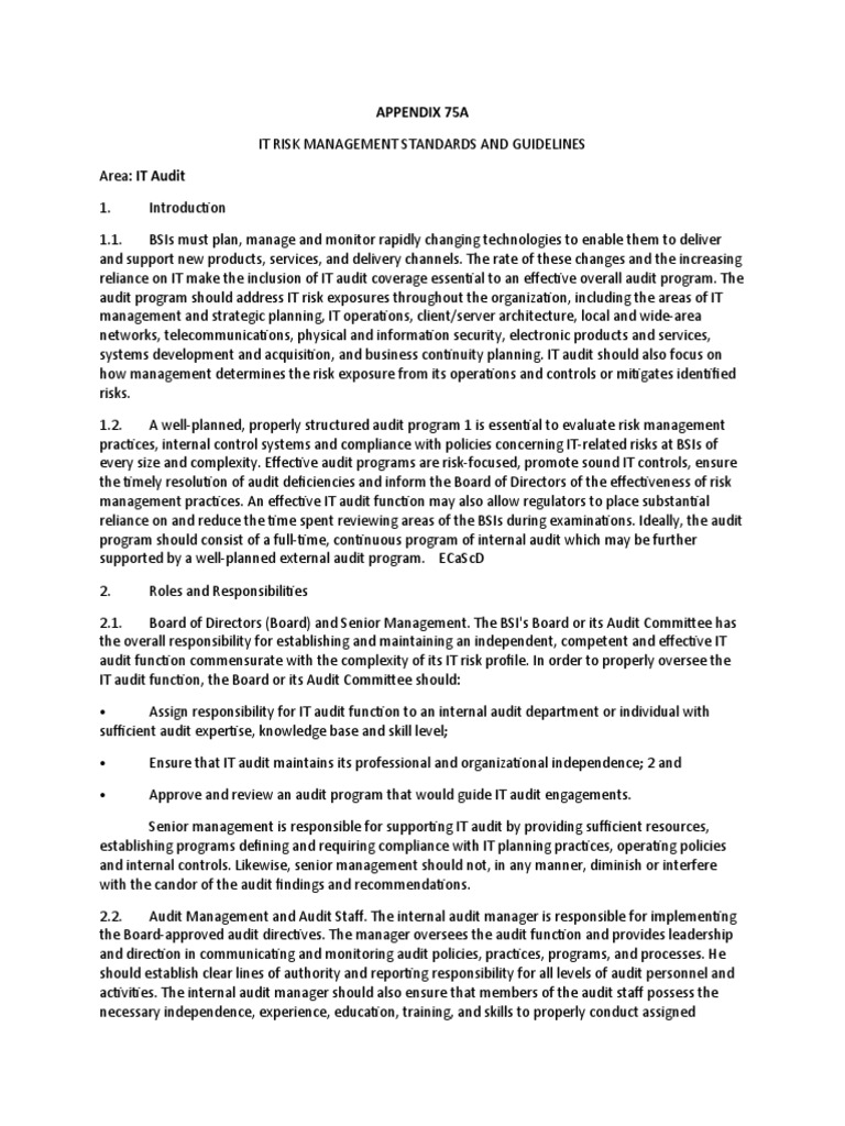 c808 APPENDIX 75A | PDF | Internal Audit | Audit