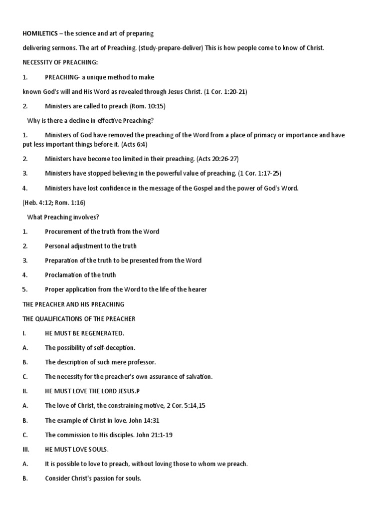 Homiletics First Part | PDF | Sermon | Acts Of The Apostles