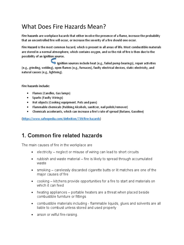 What Does Fire Hazards Mean? | PDF | Fires | Combustion