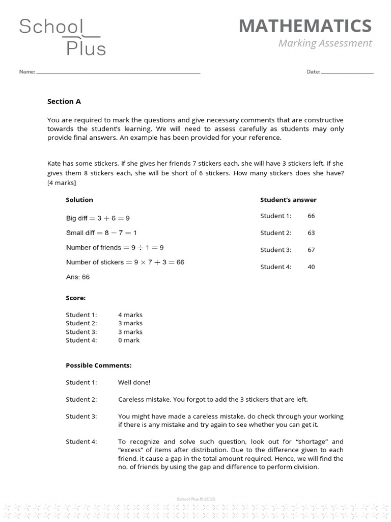 Marker's Assessment (Math) | PDF | Area | Mathematics
