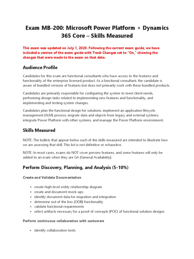 MB-200 Exam Guide: Power Platform Skills | PDF | Share Point ...