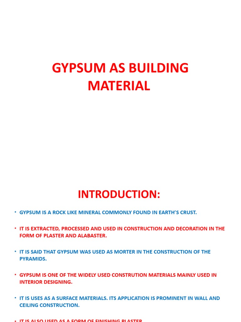 GYPSUM | PDF | Drywall | Plaster