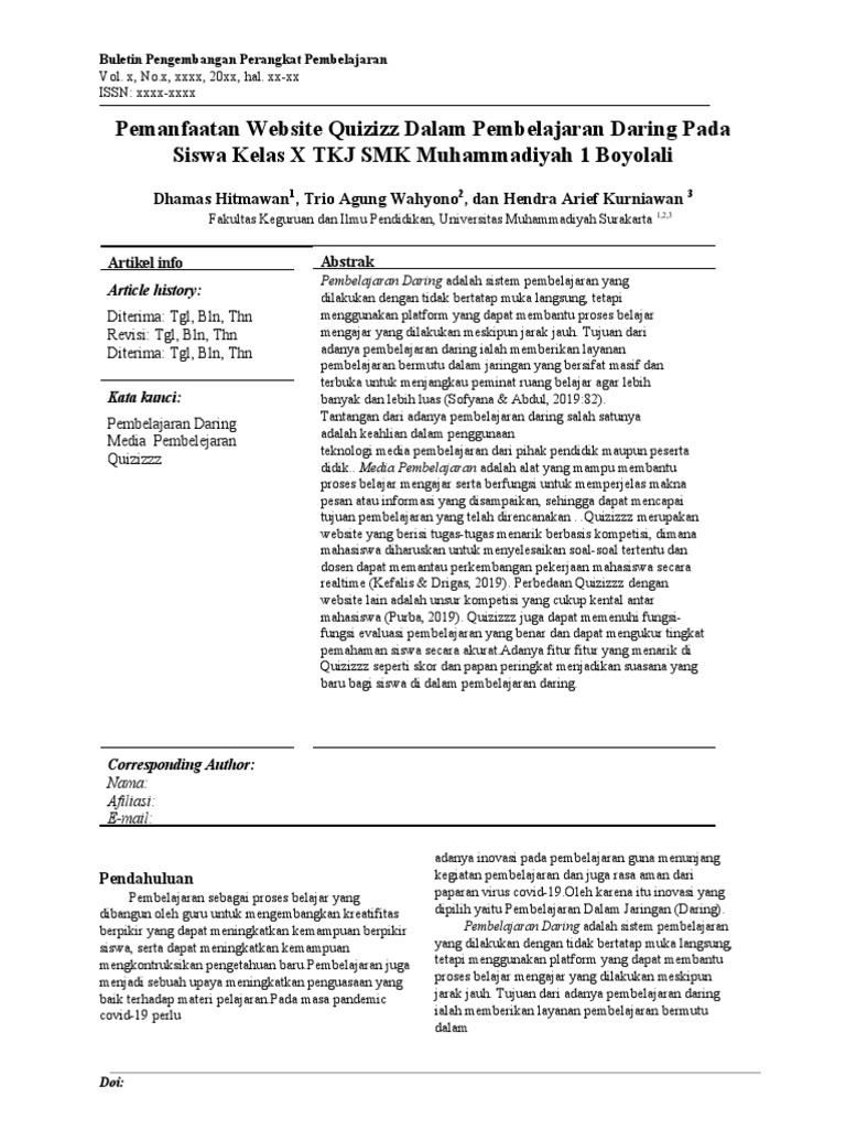 Artikel Luaran PLP 2 | PDF