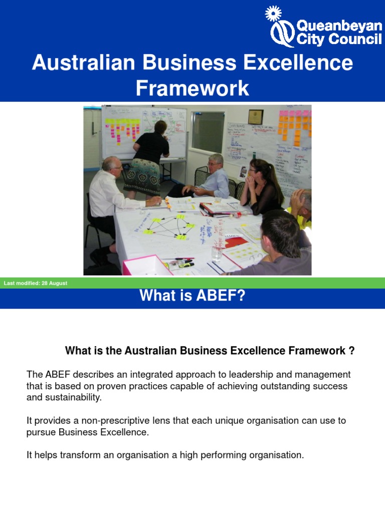Australian Business Excellence Framework: Last Modified: 28 August ...
