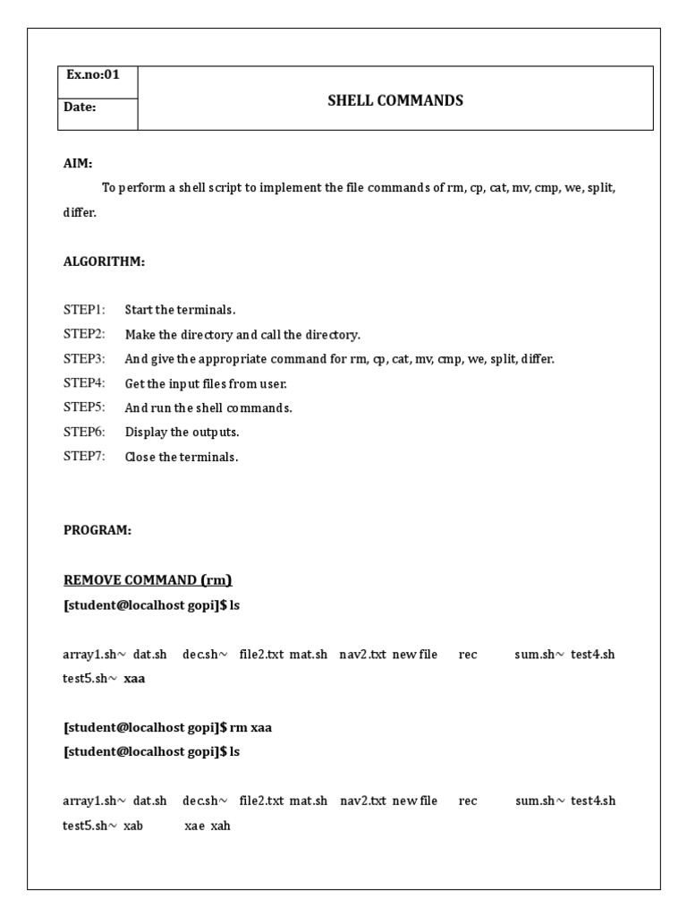 SHELL RECORD Full | PDF | Computer File | Shell (Computing)