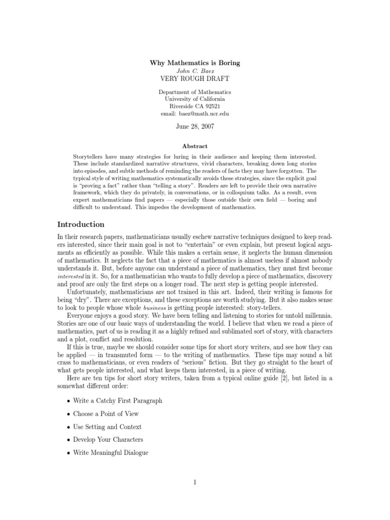 Why Mathematics Is Boring | Download Free PDF | Group (Mathematics ...