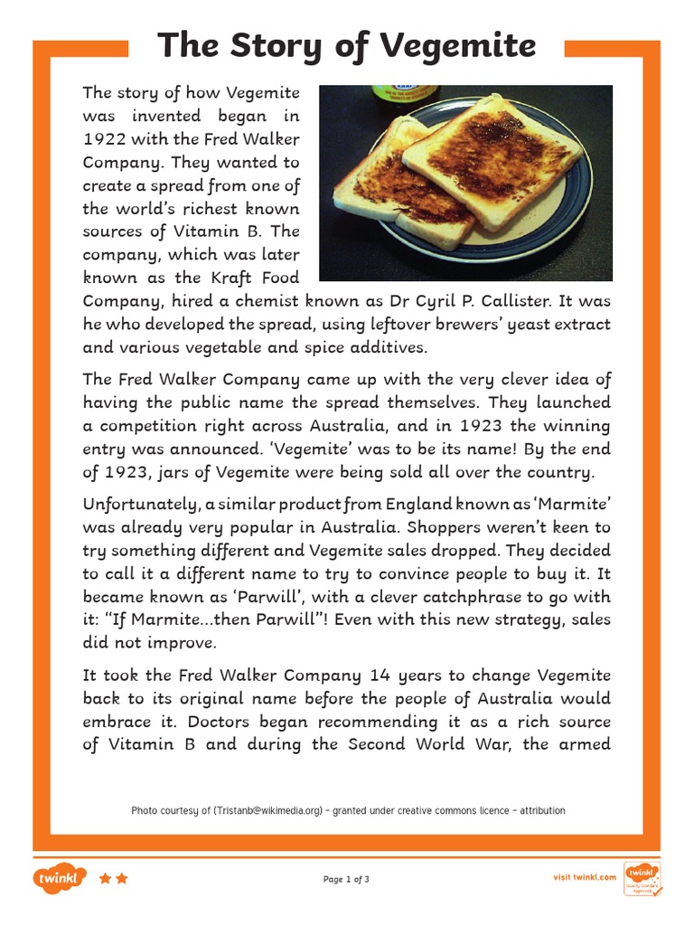 Vegemite Comprehension | PDF | Nutrition | Diet & Nutrition