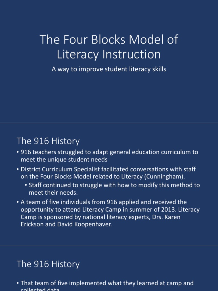 The Four Blocks | PDF | Reading Comprehension | Literacy